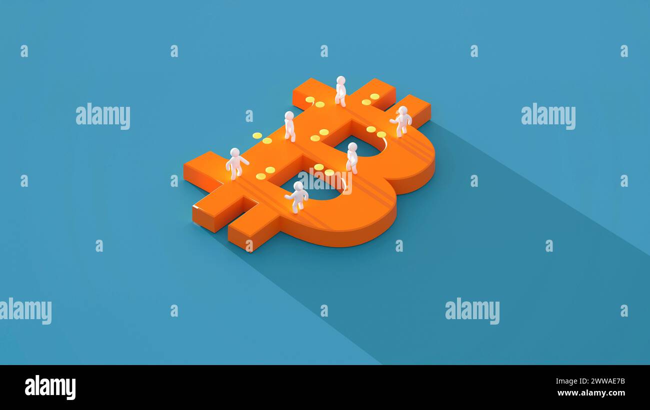 Bitcoin economy, conceptual illustration Stock Photo - Alamy