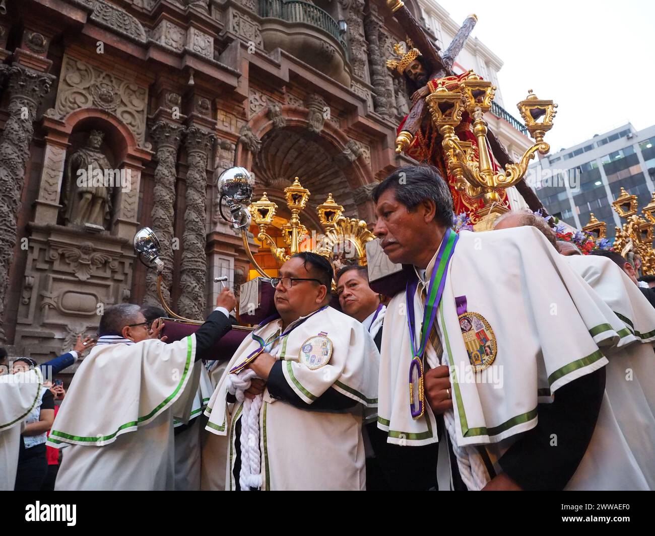 Catholic devotees carrying on an image of Christ on Friday of Sorrows ...