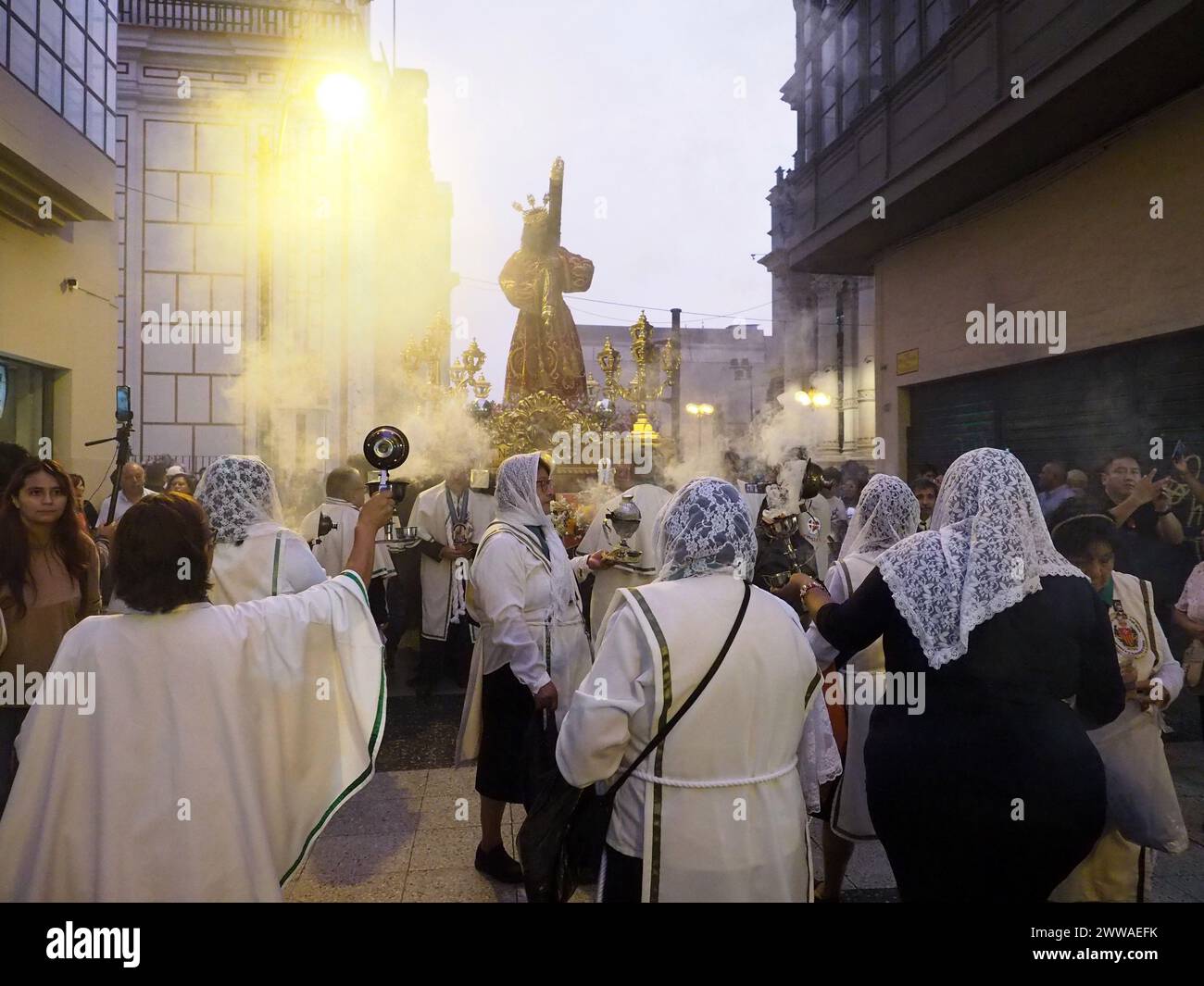 Catholic devotees carrying on an image of Christ on Friday of Sorrows ...