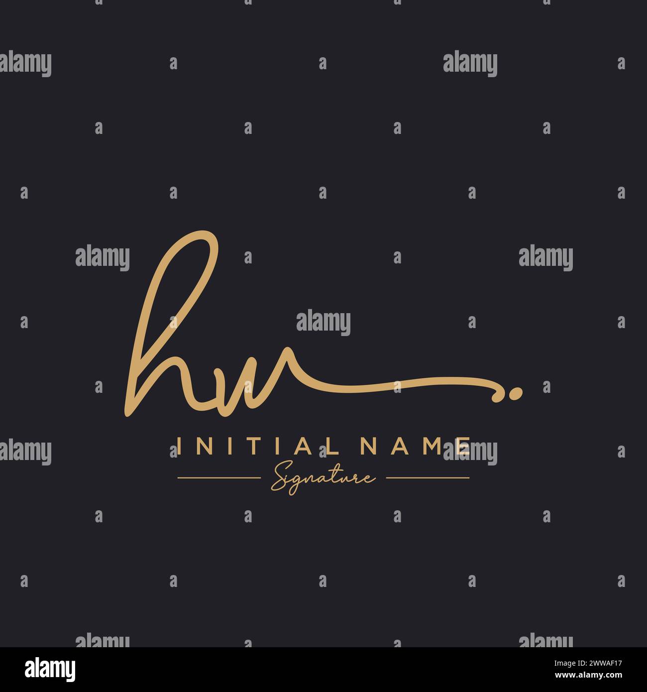 HW Signature Logo Template Vector Stock Vector Image & Art - Alamy