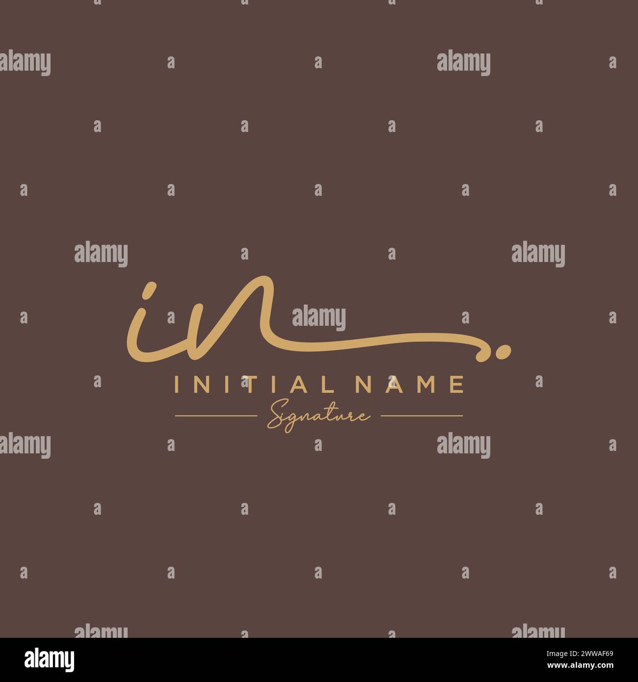 IN Signature Logo Template Vector Stock Vector Image & Art - Alamy