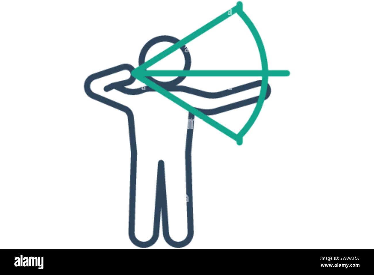 archery icon. man is shooting archery. icon related to sport, gym. line ...