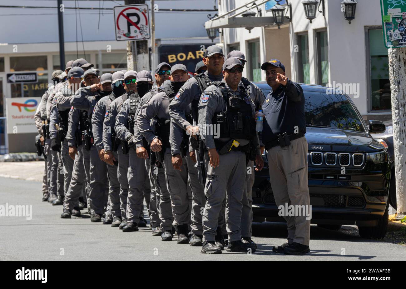 Puerto Rico Police begin to line up to provide extra security during ...