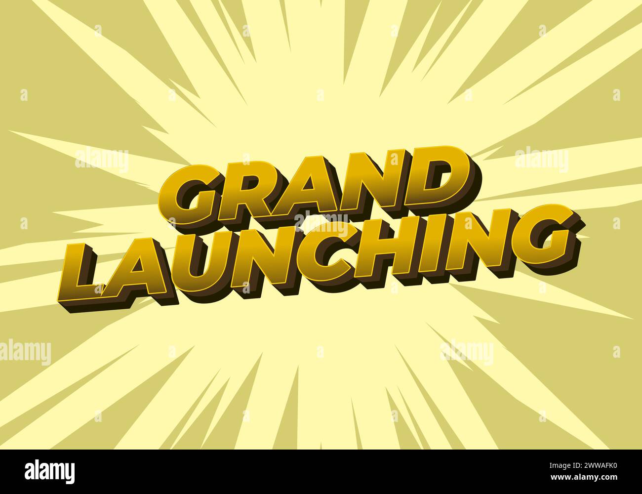 Grand launching. Text effect design in yellow gold colors Stock Vector ...