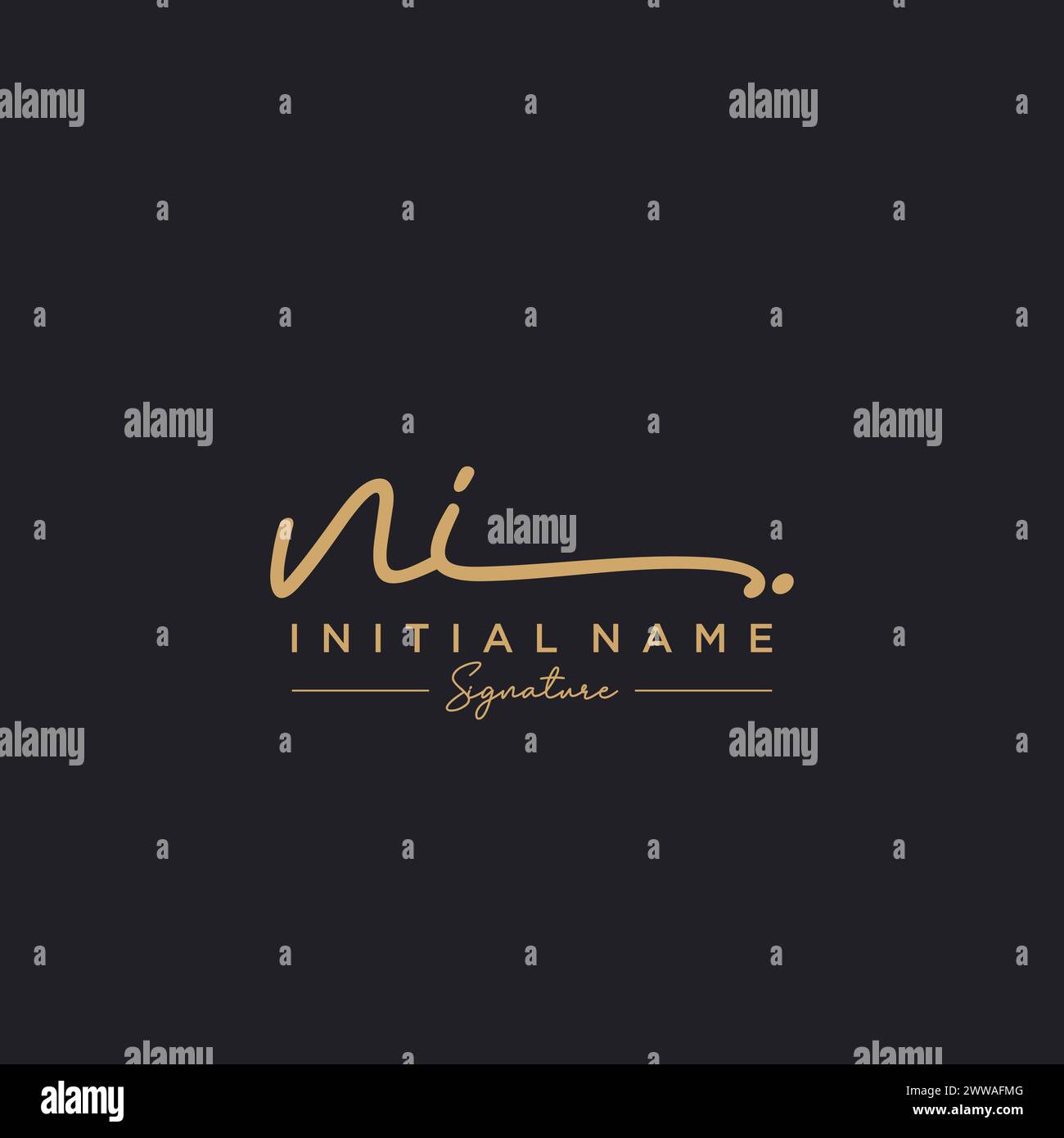 NI Signature Logo Template Vector Stock Vector Image & Art - Alamy