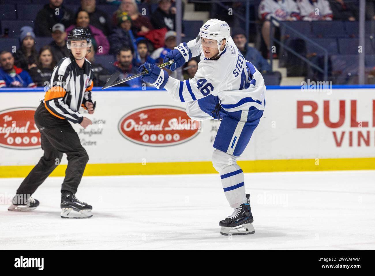 March 22nd, 2024: Toronto Marlies forward Alex Steeves (10) skates in ...