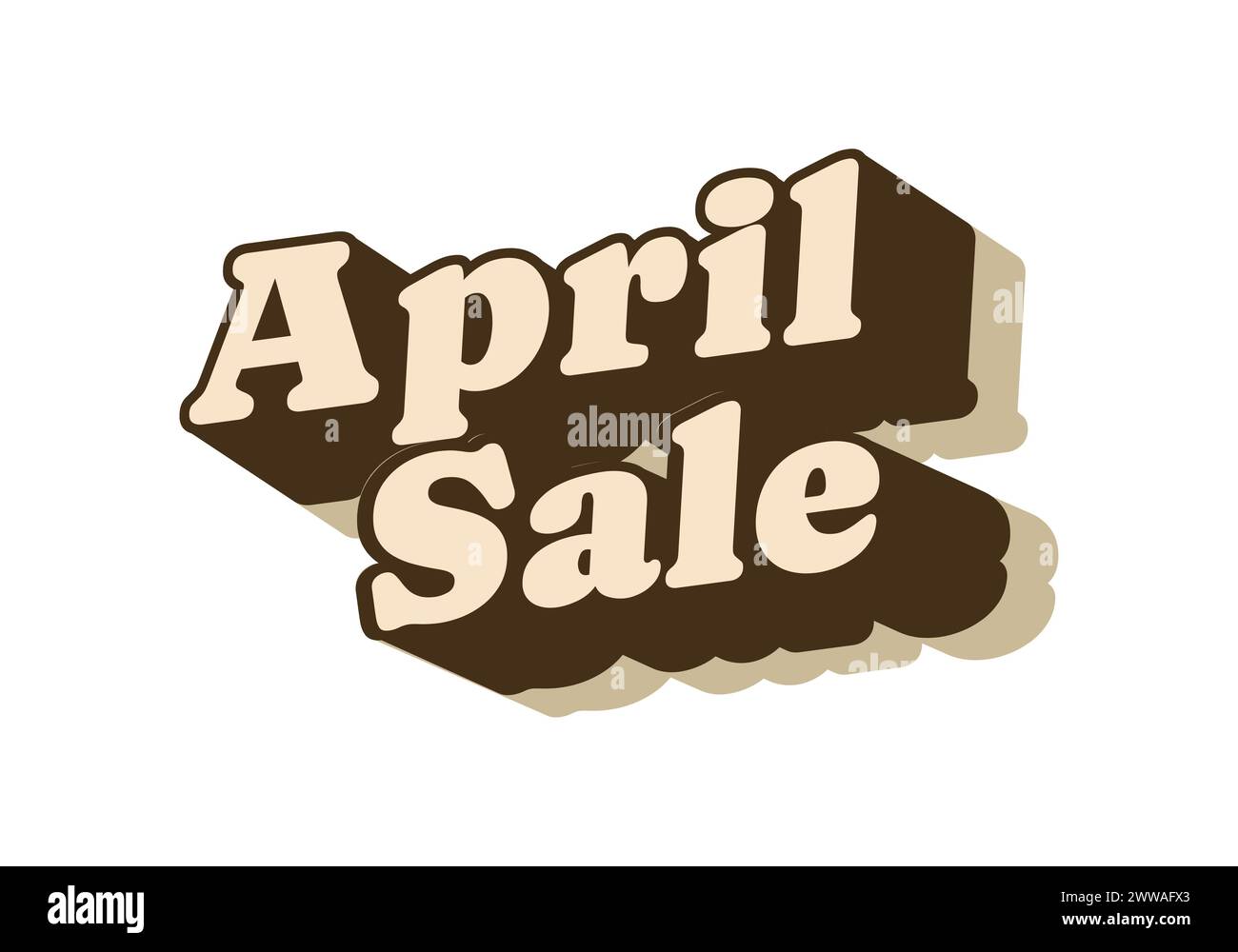 April sale. Text effect design in 3 dimension style Stock Vector Image ...