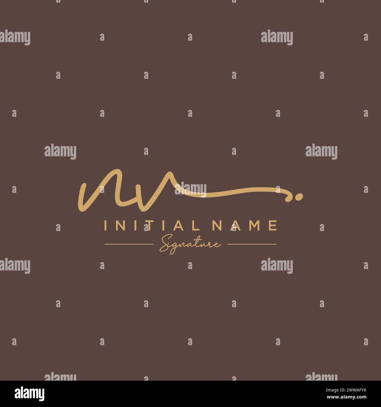 NV Signature Logo Template Vector Stock Vector Image & Art - Alamy