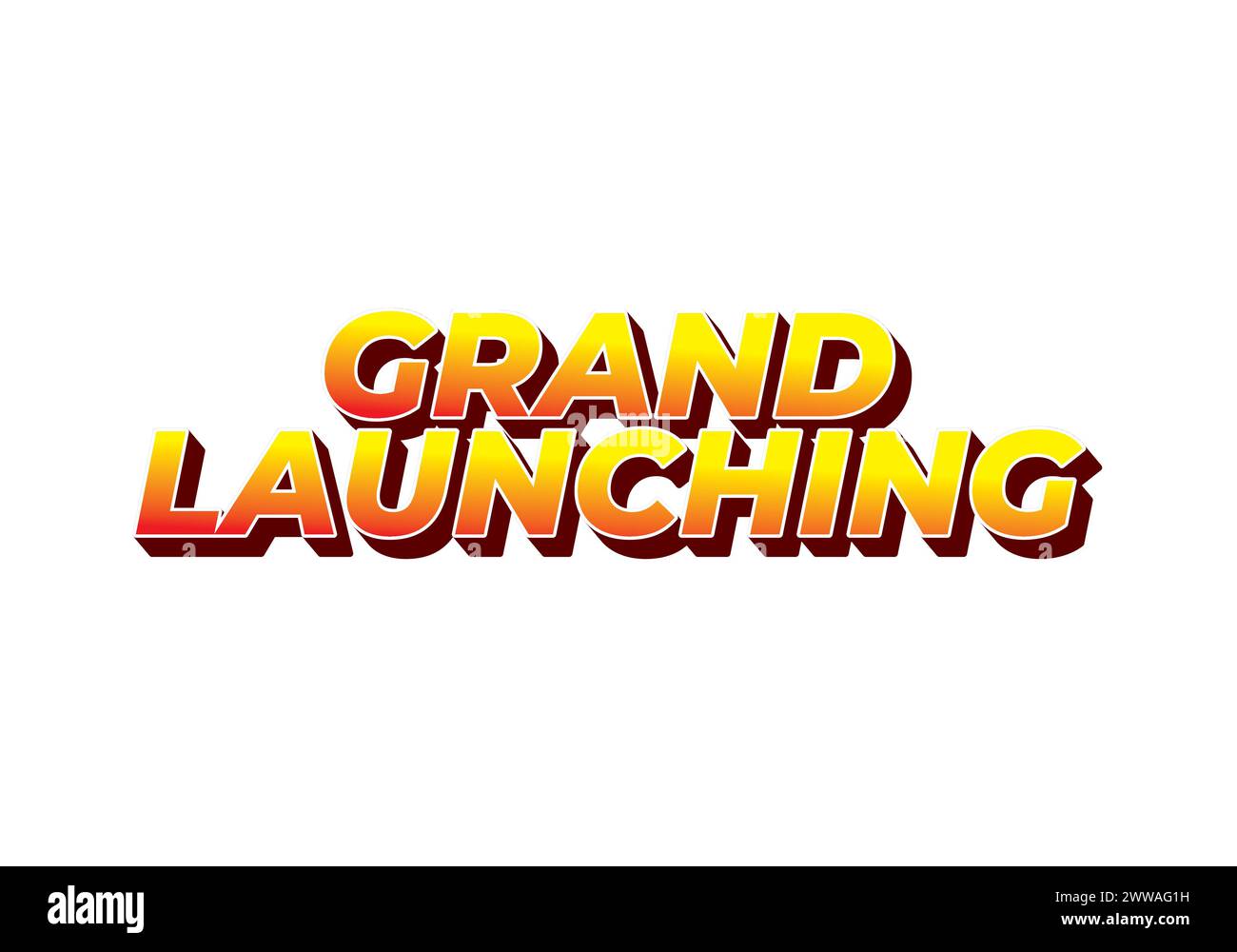 Grand launching. Text effect design in yellow red colors Stock Vector ...