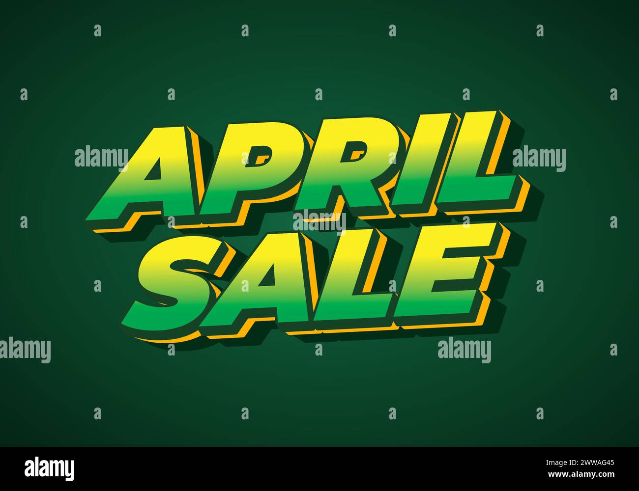 April sale. Text effect design in 3 dimension style Stock Vector Image ...