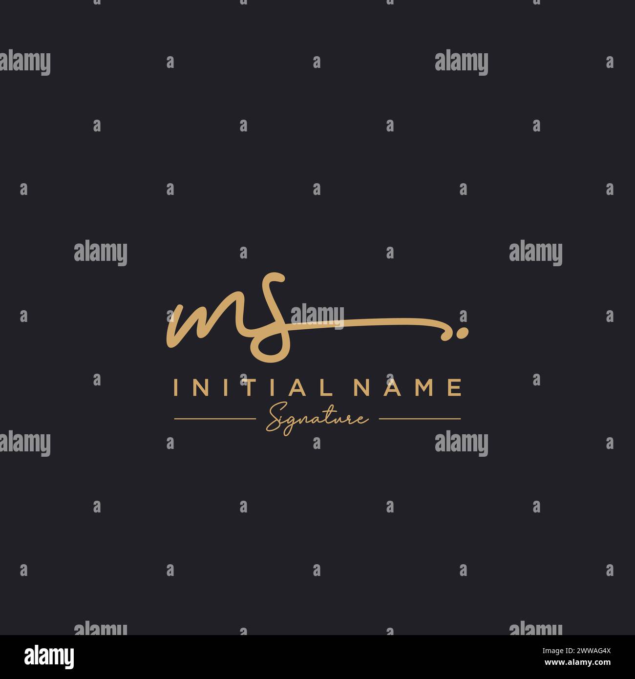 MS Signature Logo Template Vector Stock Vector Image & Art - Alamy
