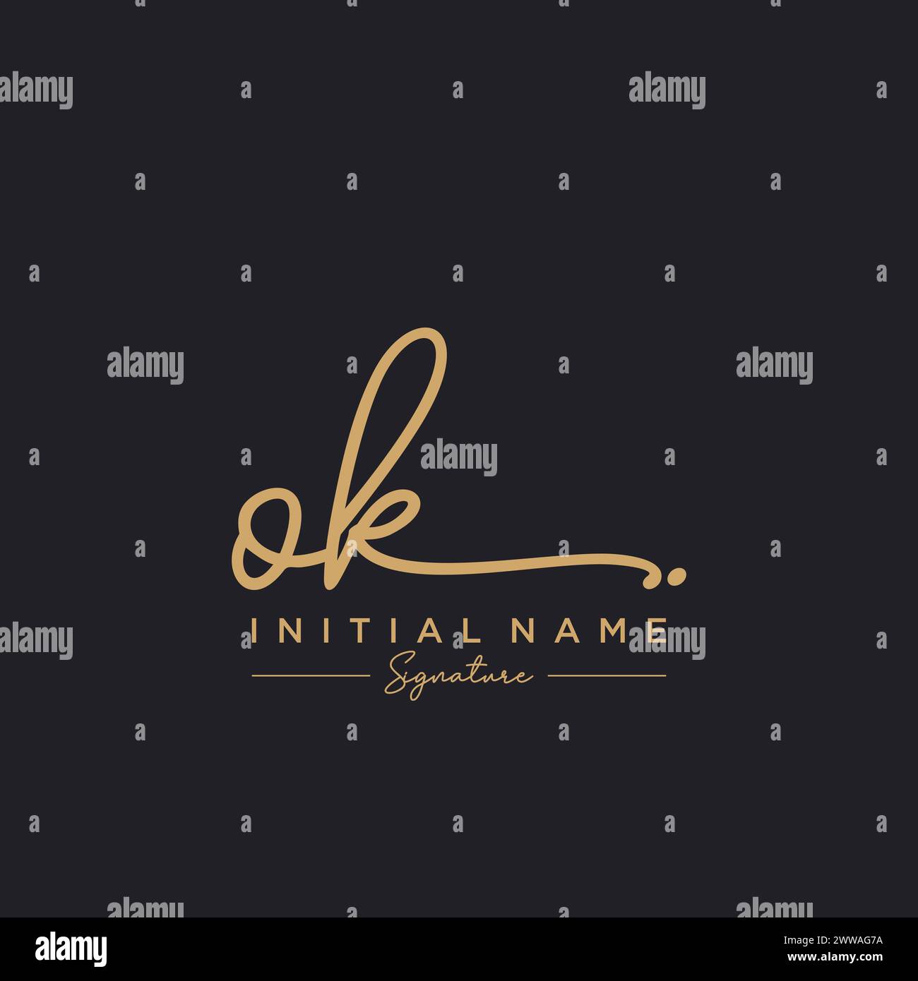 OK Signature Logo Template Vector Stock Vector Image & Art - Alamy