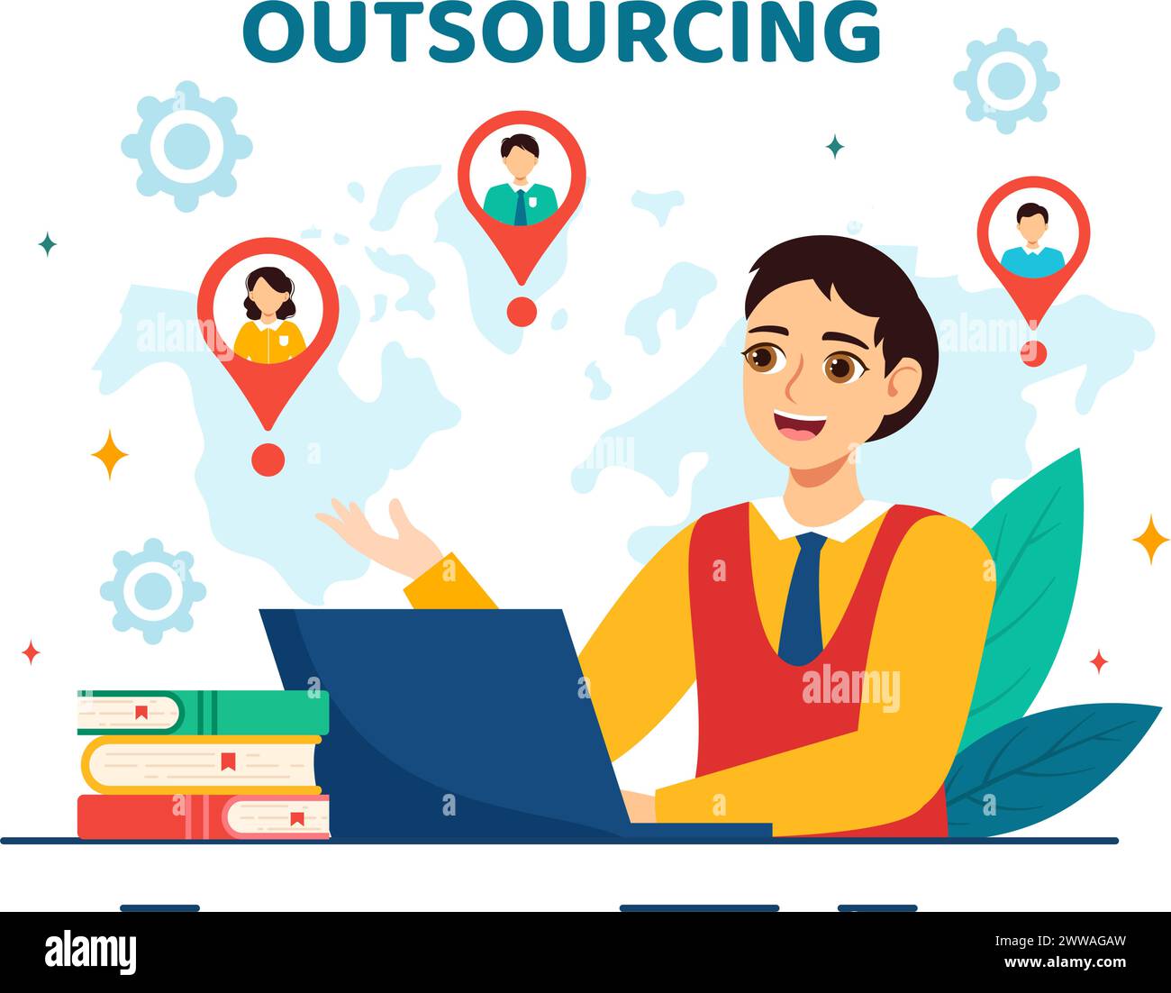 Laptop hiring businessman in Cut Out Stock Images & Pictures - Alamy