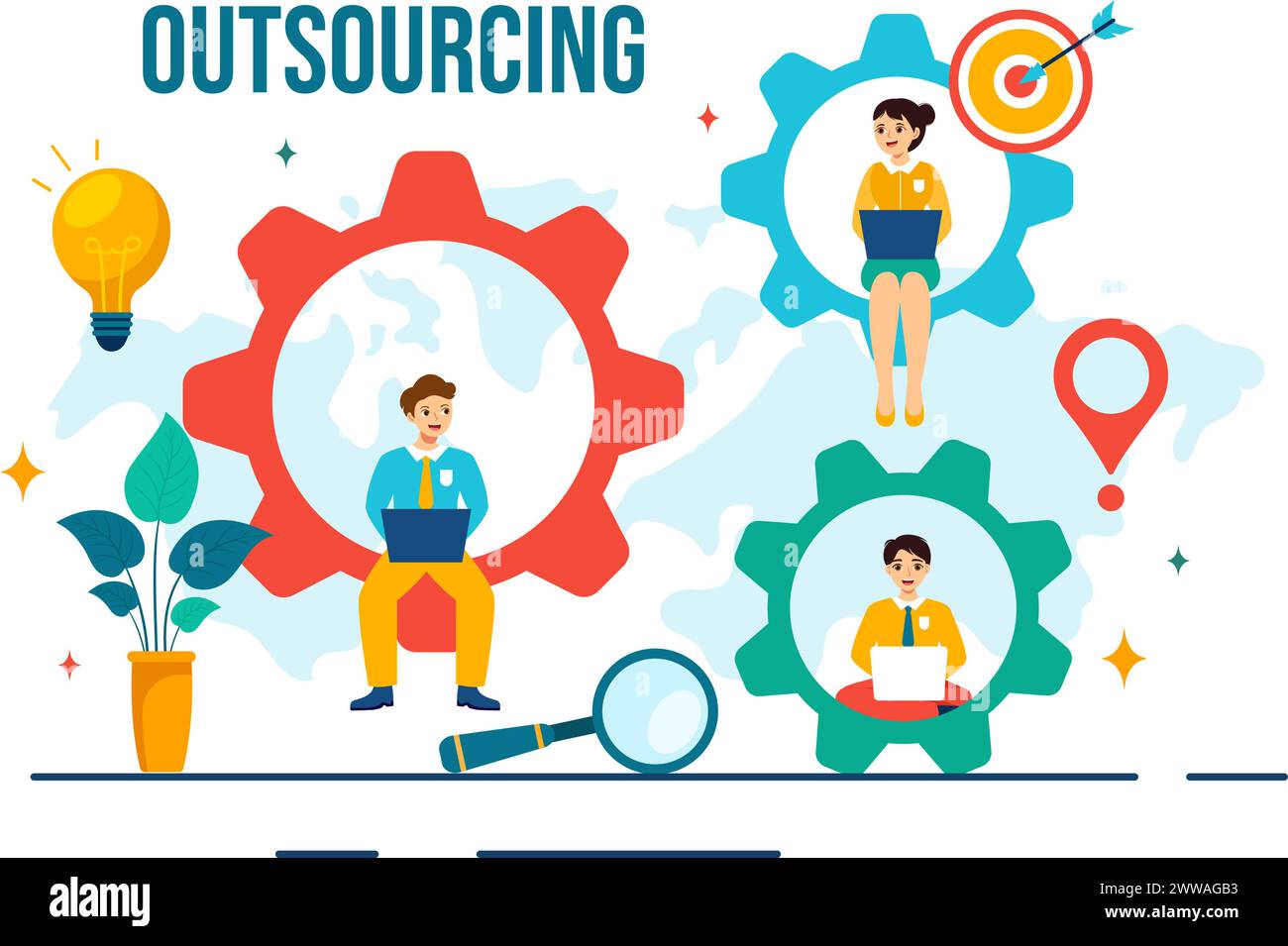 Investment outsourcing Stock Vector Images - Alamy