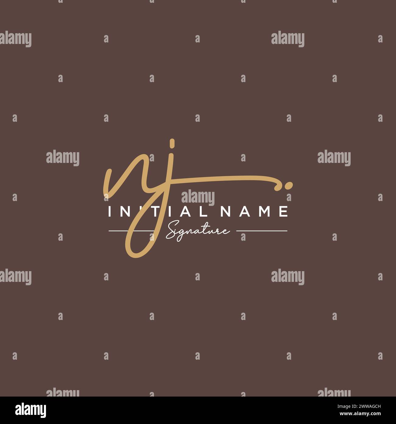 NJ Signature Logo Template Vector Stock Vector Image & Art - Alamy