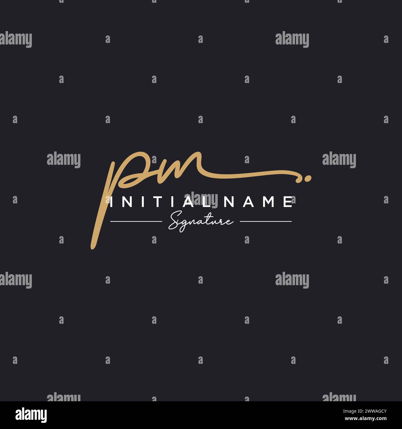 PM Signature Logo Template Vector Stock Vector Image & Art - Alamy