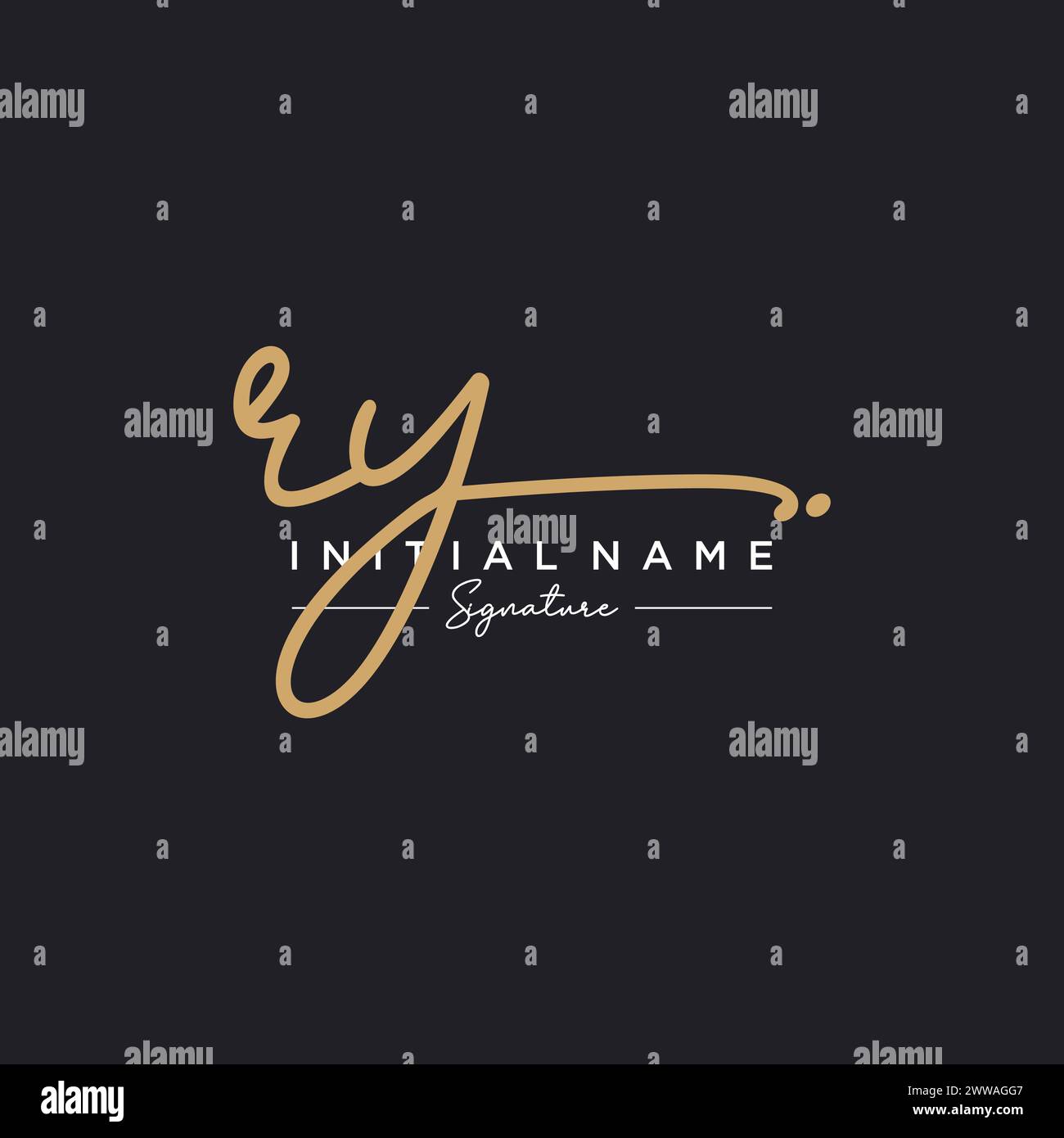 RY Signature Logo Template Vector Stock Vector Image & Art - Alamy