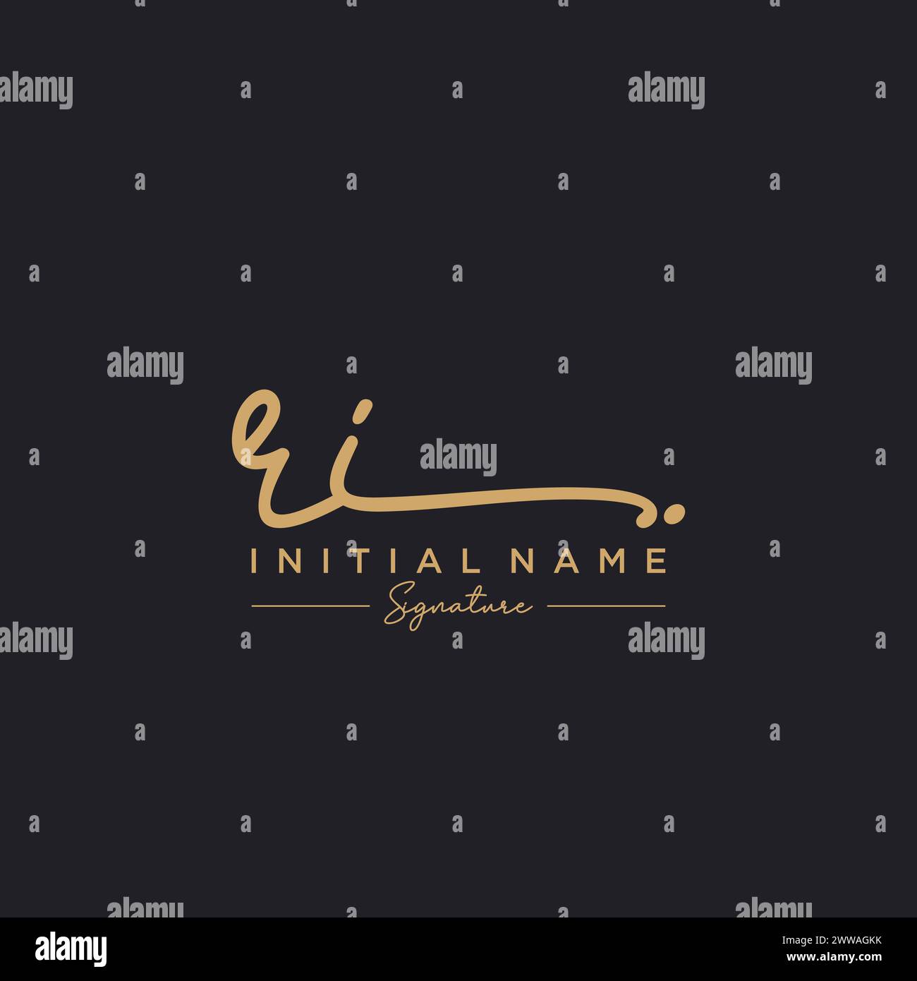 RI Signature Logo Template Vector Stock Vector Image & Art - Alamy
