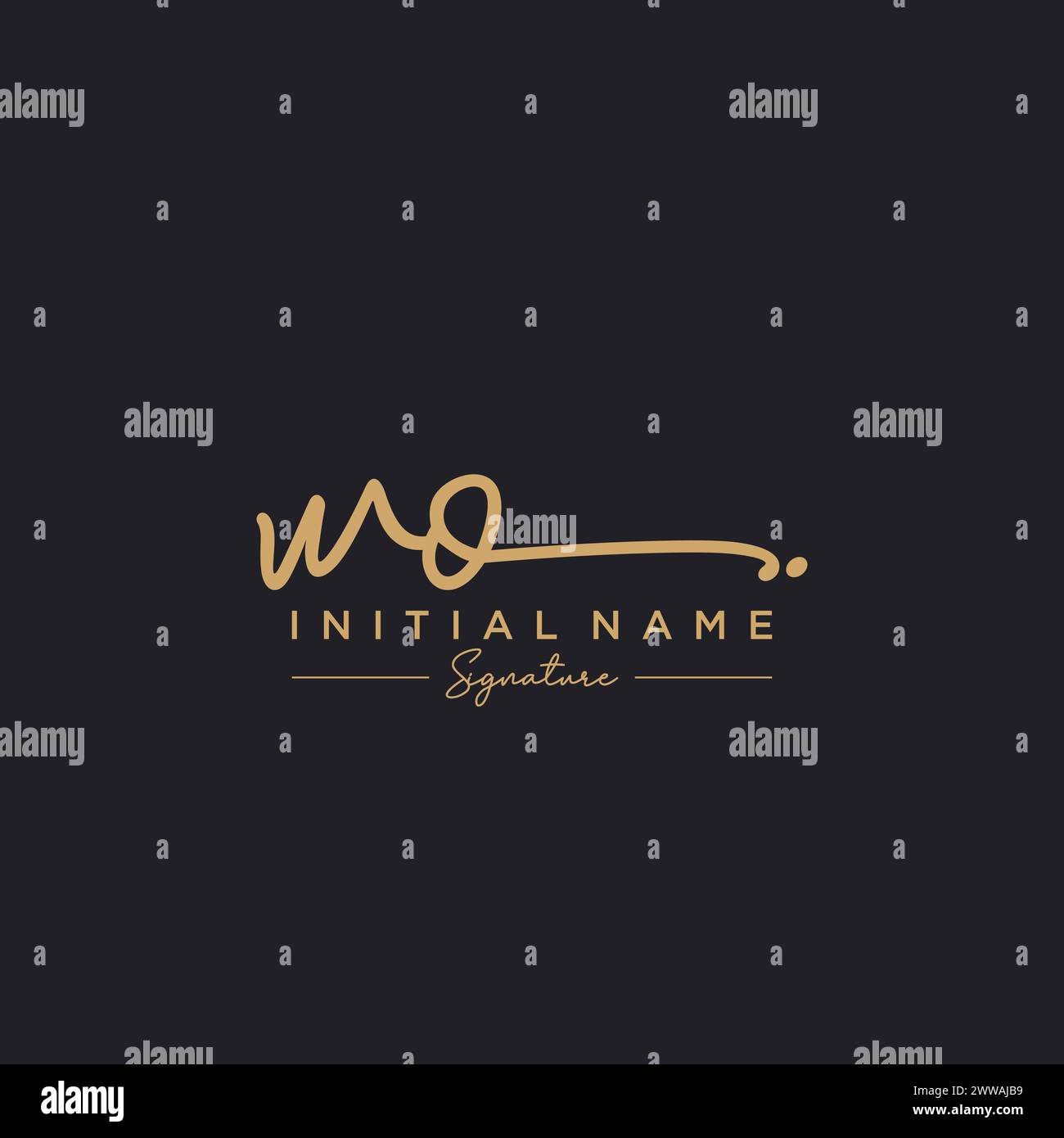 WO Signature Logo Template Vector Stock Vector Image & Art - Alamy