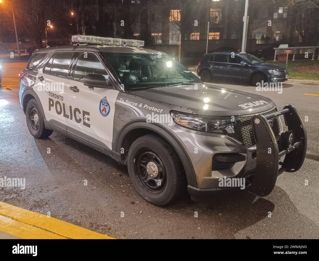 Toronto, ON, Canada - March 17, 2024: Mounted police patrol the streets ...