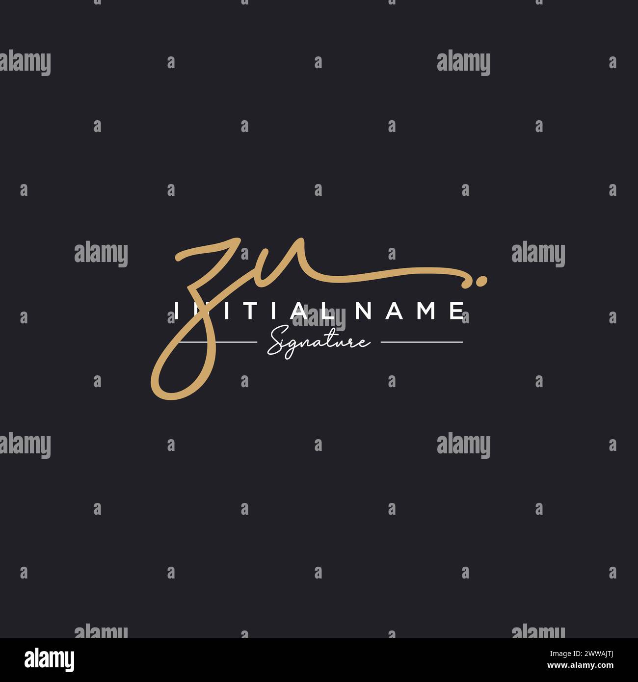 ZU Signature Logo Template Vector Stock Vector Image & Art - Alamy