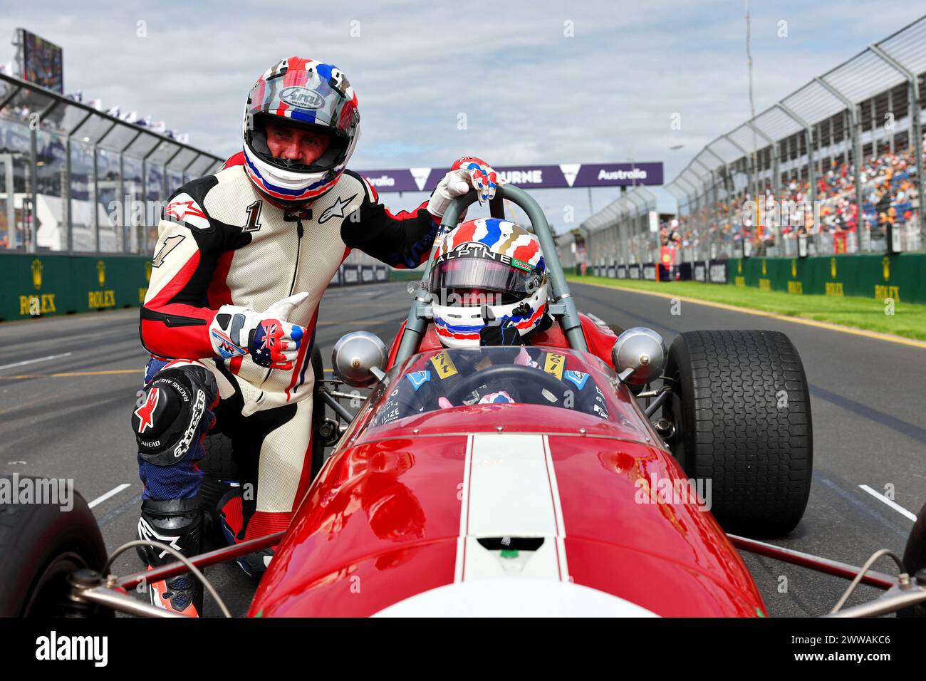 Melbourne, Australia. 23rd Mar, 2024. Mick Doohan (AUS) with his son ...