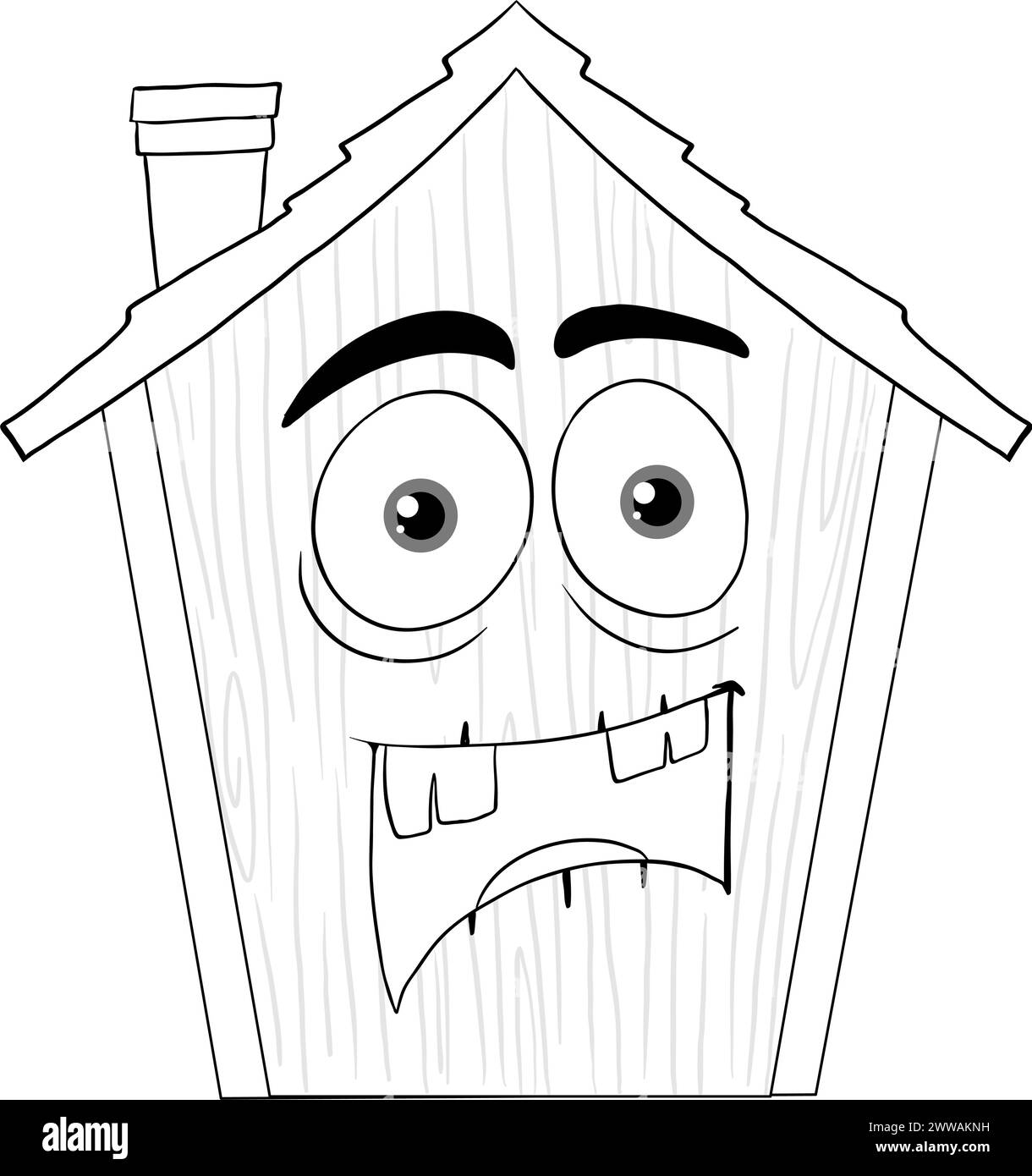 Animated house character with a shocked face Stock Vector Image & Art ...