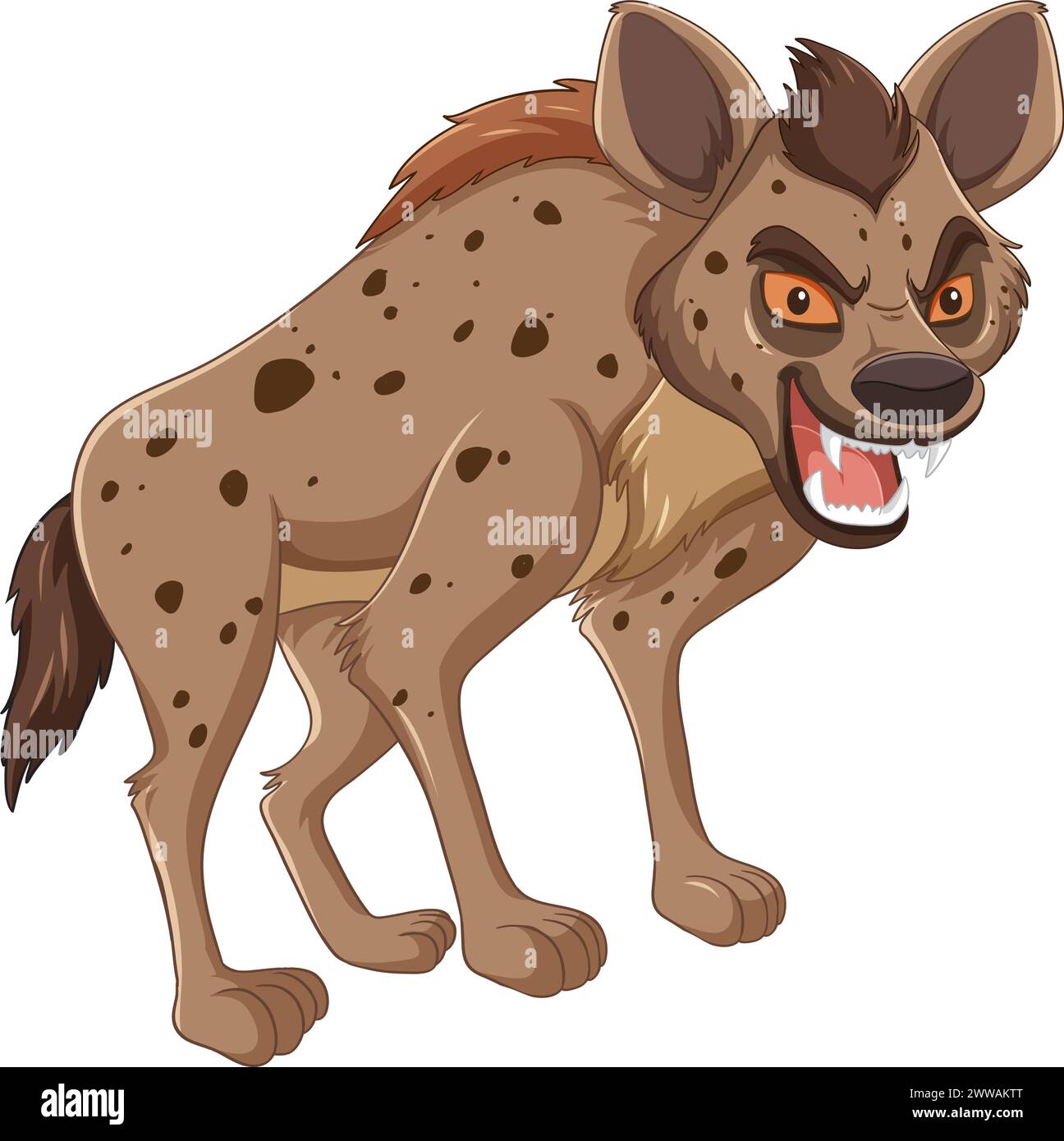 Vector graphic of an aggressive hyena snarling Stock Vector Image & Art ...