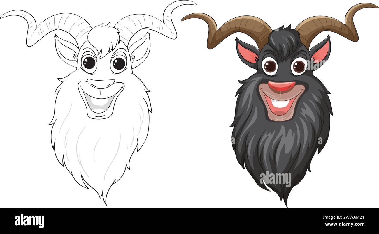 Two goats smiling Stock Vector Images - Alamy