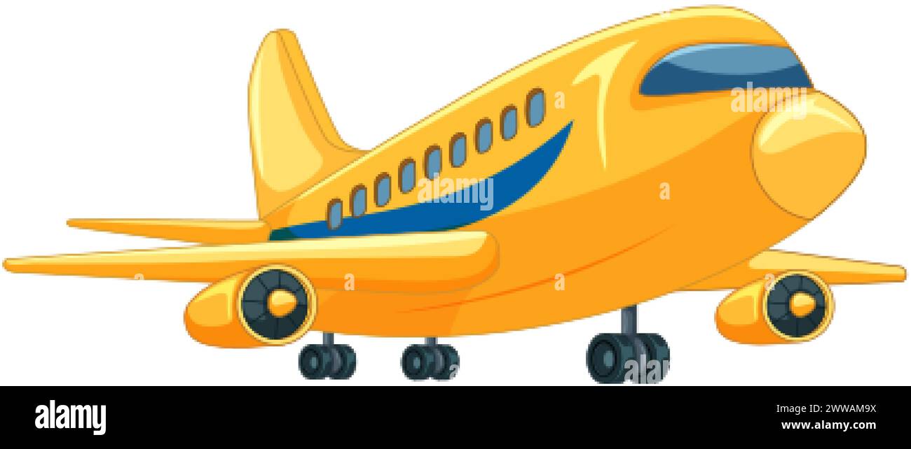 Brightly colored vector illustration of an airplane Stock Vector Image ...