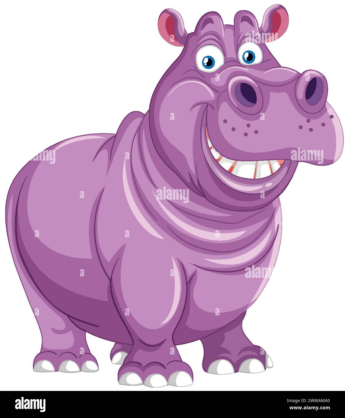 A friendly purple hippo with a big smile Stock Vector Image & Art - Alamy