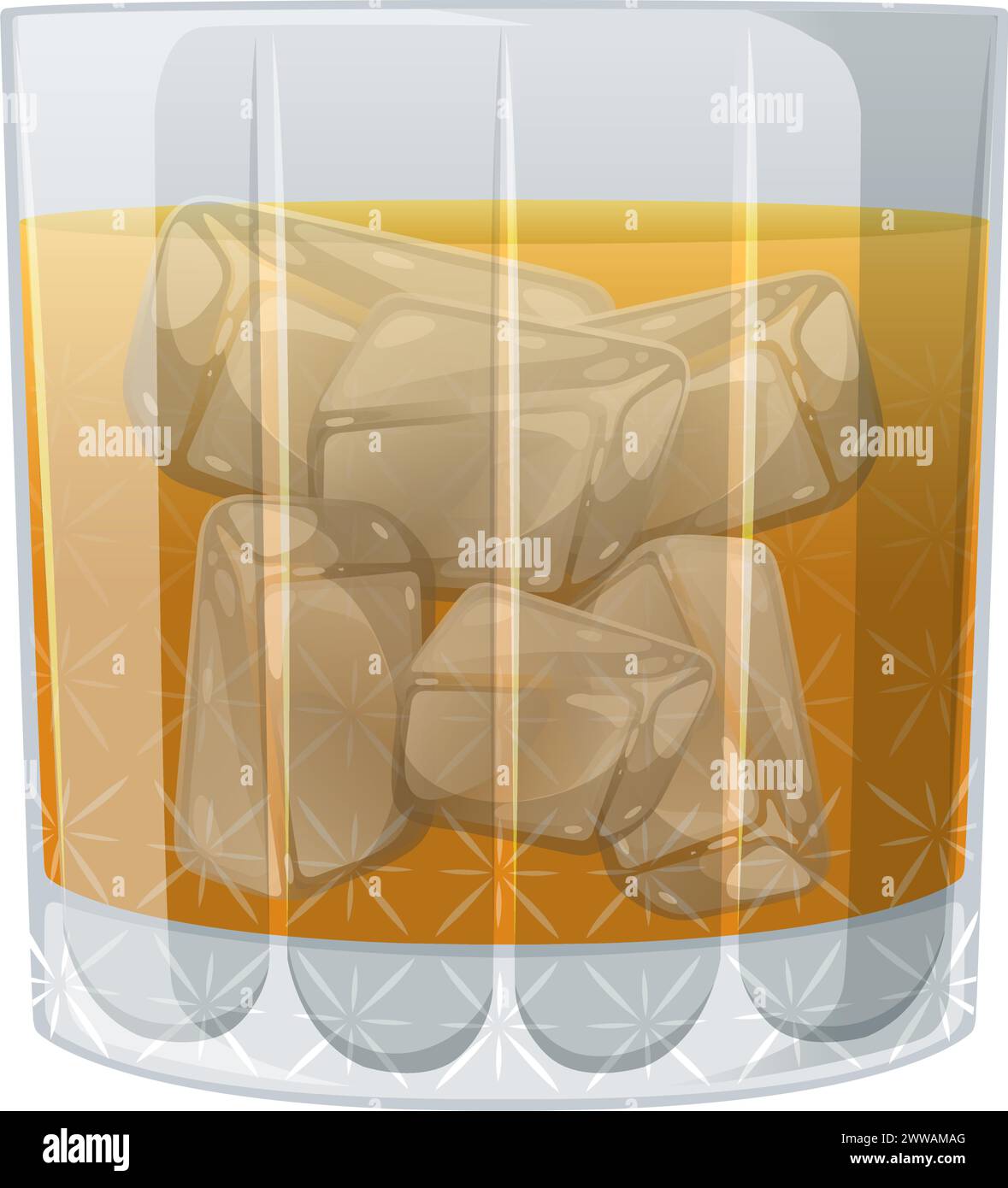 Whiskey in glass ice on Stock Vector Images - Alamy
