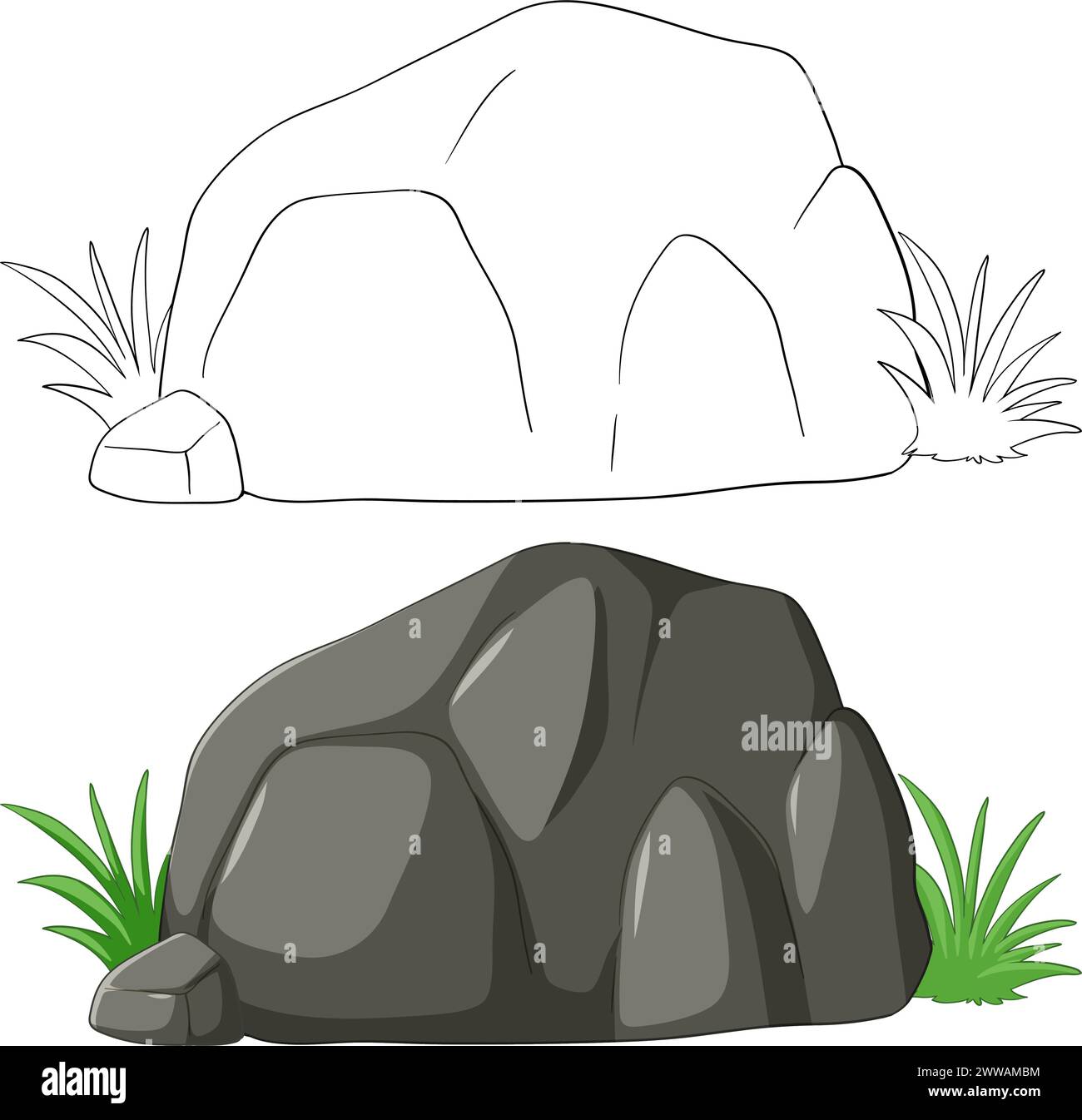 Cartoon rocks hi-res stock photography and images - Alamy