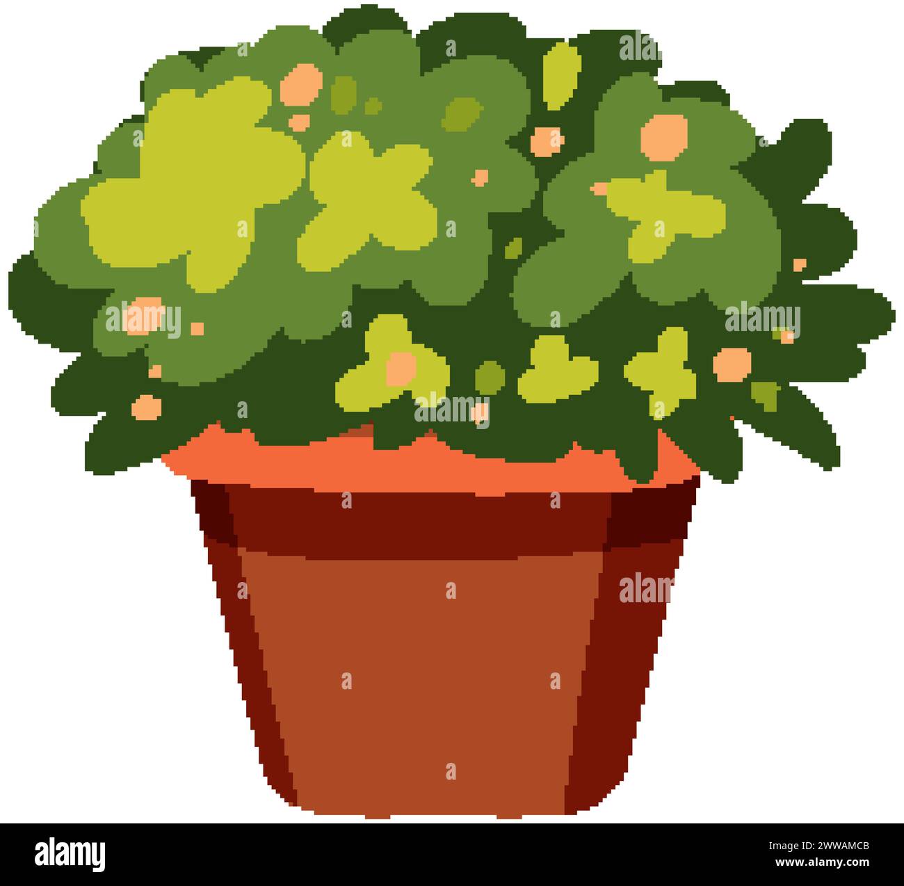 Vector graphic of a vibrant green potted shrub Stock Vector Image & Art ...
