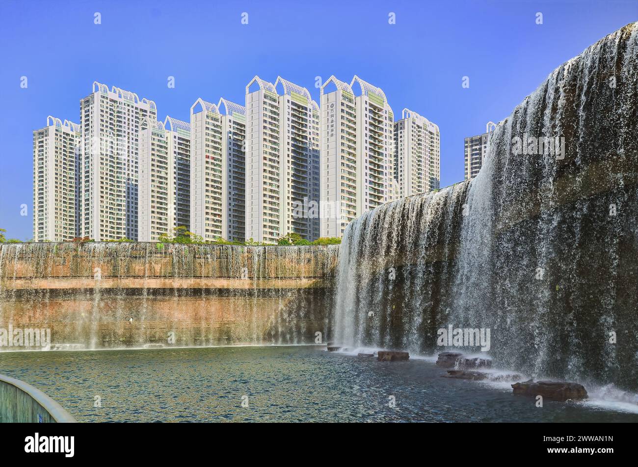 Chinese building waterfall hi-res stock photography and images - Alamy