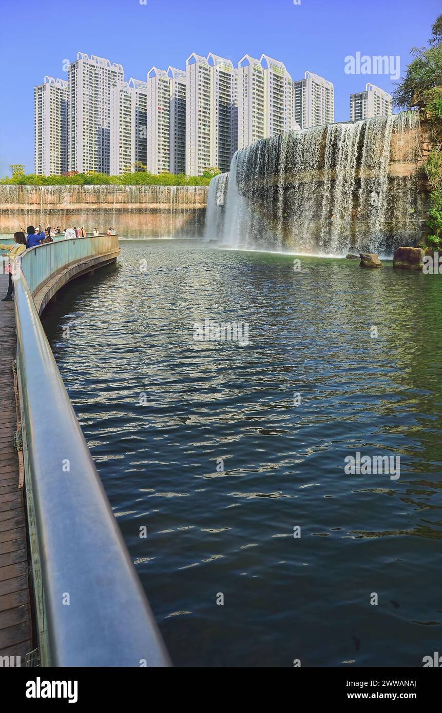 Chinese building waterfall hi-res stock photography and images - Alamy
