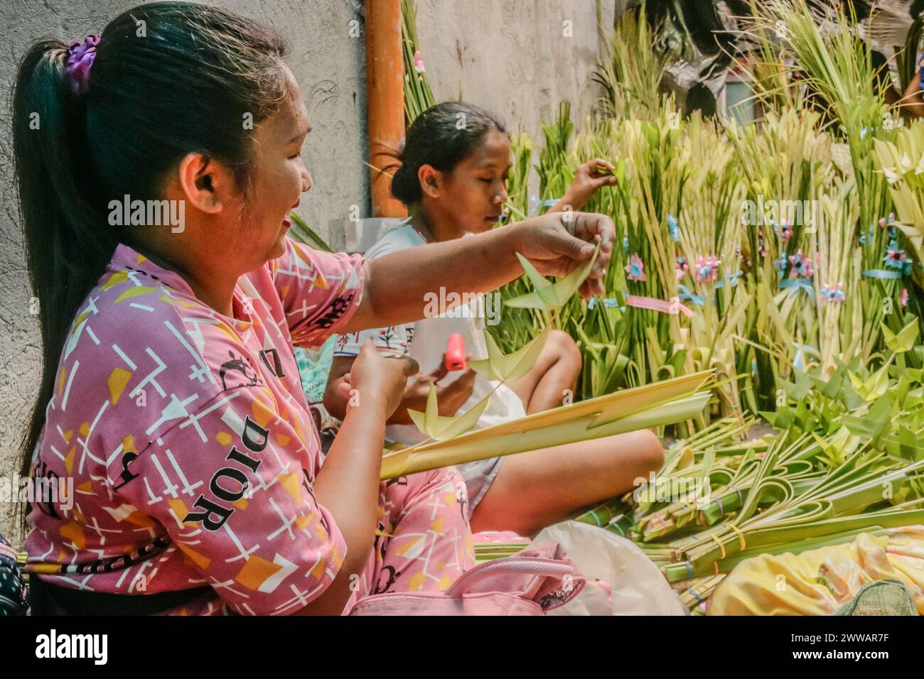 Antipolo City, Rizal, Philippines. 23rd Mar, 2024. People prepares palm ...