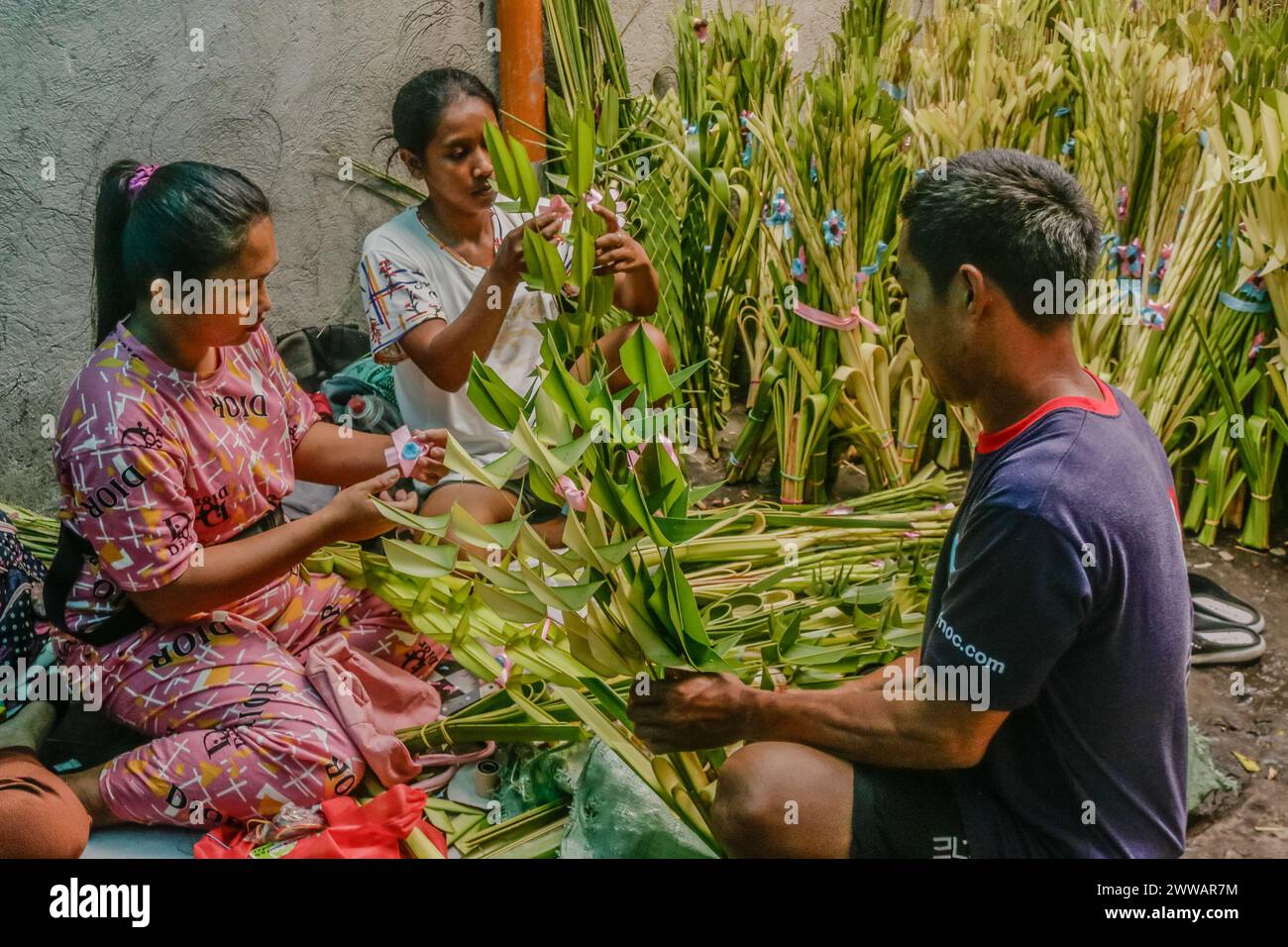Antipolo City, Rizal, Philippines. 23rd Mar, 2024. People prepares palm ...