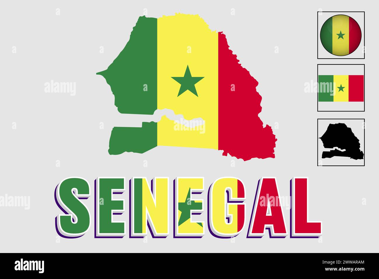 Map africa senegal Stock Vector Images - Alamy
