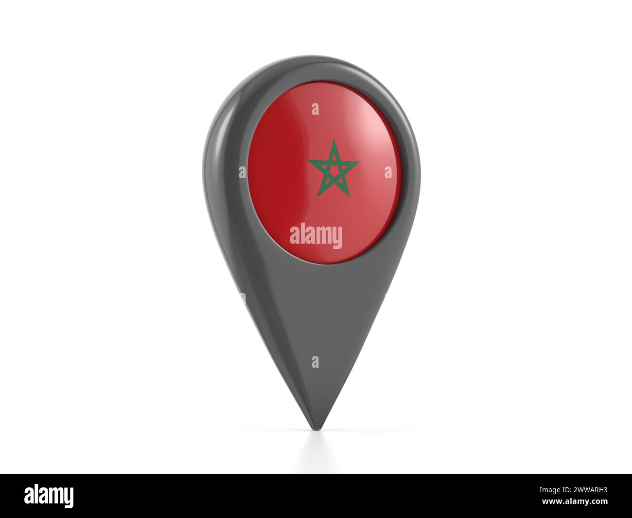 Map marker with Morocco flag on a white background. 3d illustration Stock Photo - Alamy
