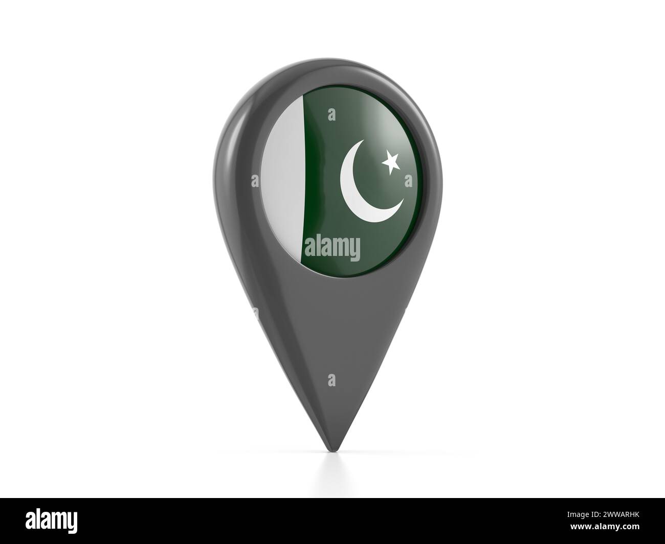Map marker with Pakistan flag on a white background. 3d illustration ...