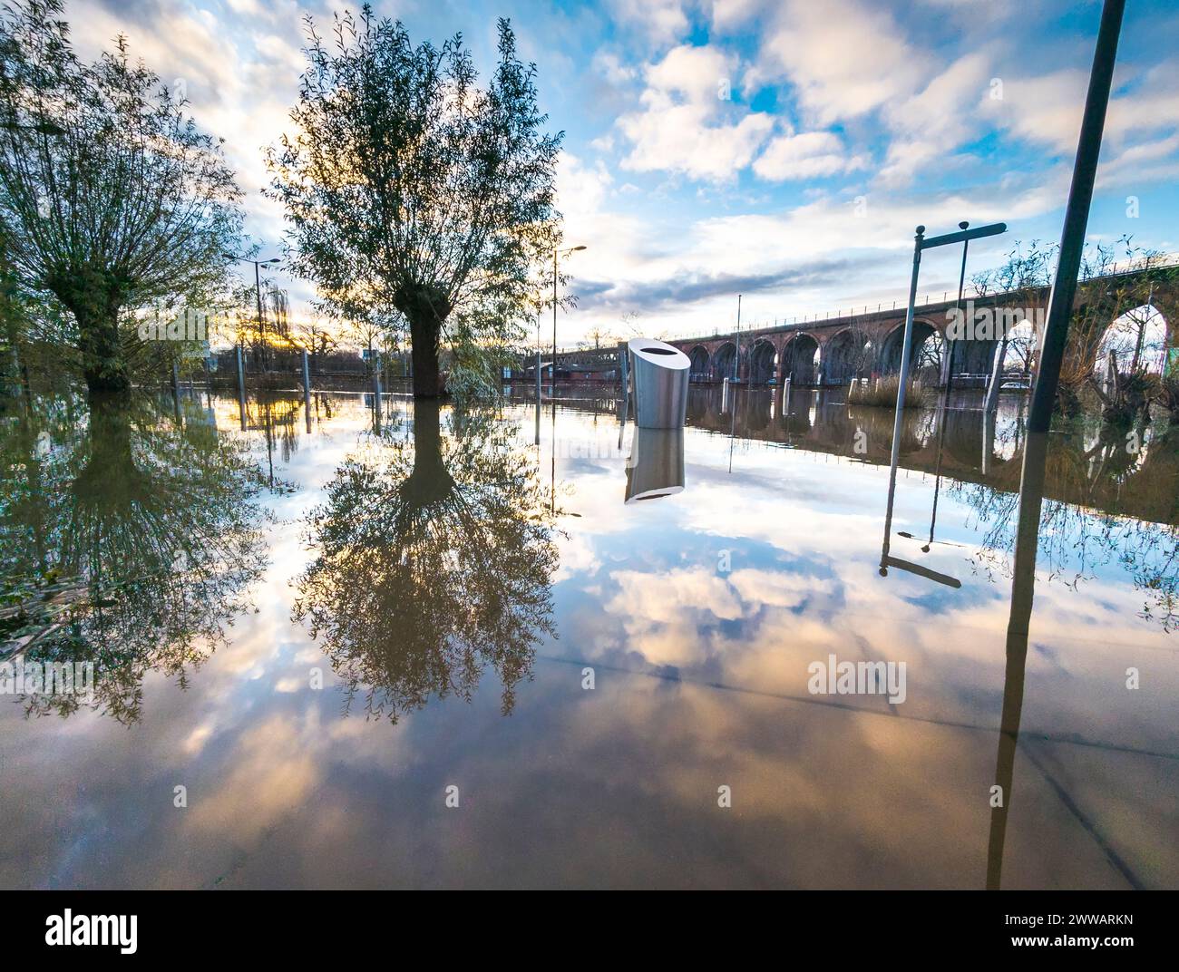 Extreme weather conditions,extensive flooding,after heavy,prolonged ...