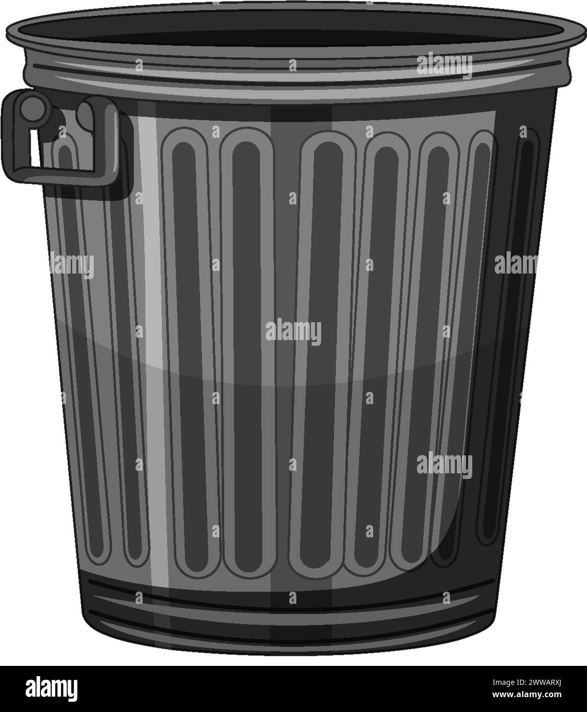 Detailed vector art of a metal garbage bin Stock Vector Image & Art - Alamy