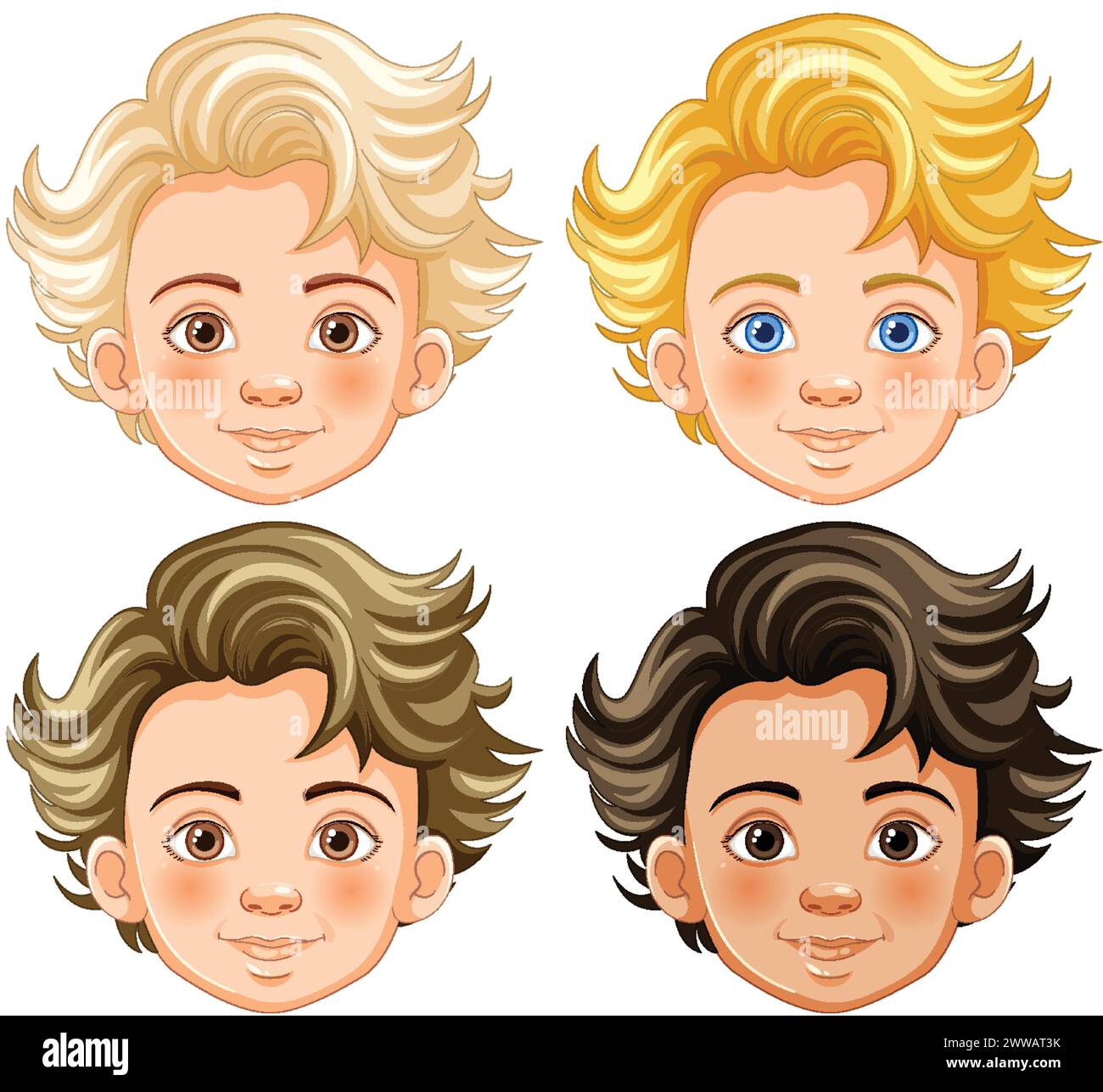 Four expressions boys Stock Vector Images - Alamy