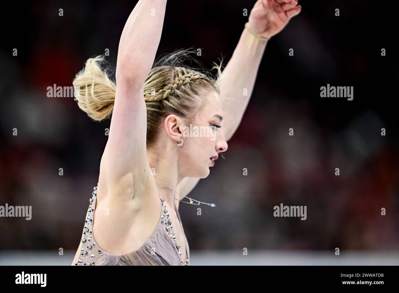 Amber GLENN (USA), during Women Free Skating, at the ISU World Figure ...