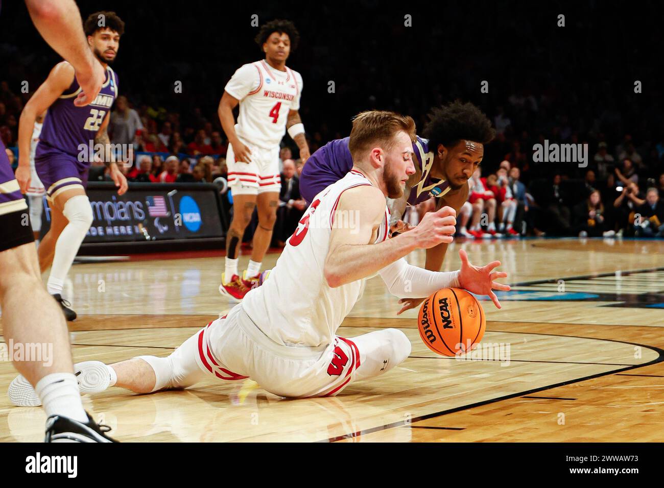 Brooklyn, NY, USA. 22nd Mar, 2024. James Madison Dukes guard Michael ...