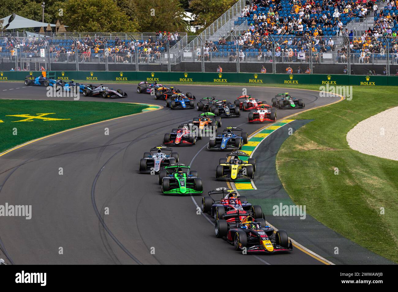 Melbourne, Australie. 23rd Mar, 2024. Start of the race, 20 HADJAR ...