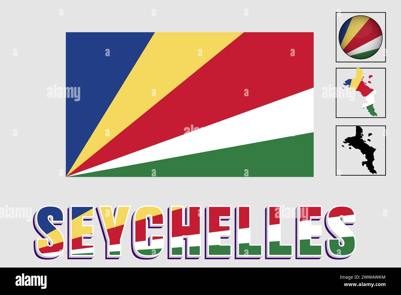 Seychelles flag and map in a vector graphic Stock Vector Image & Art ...
