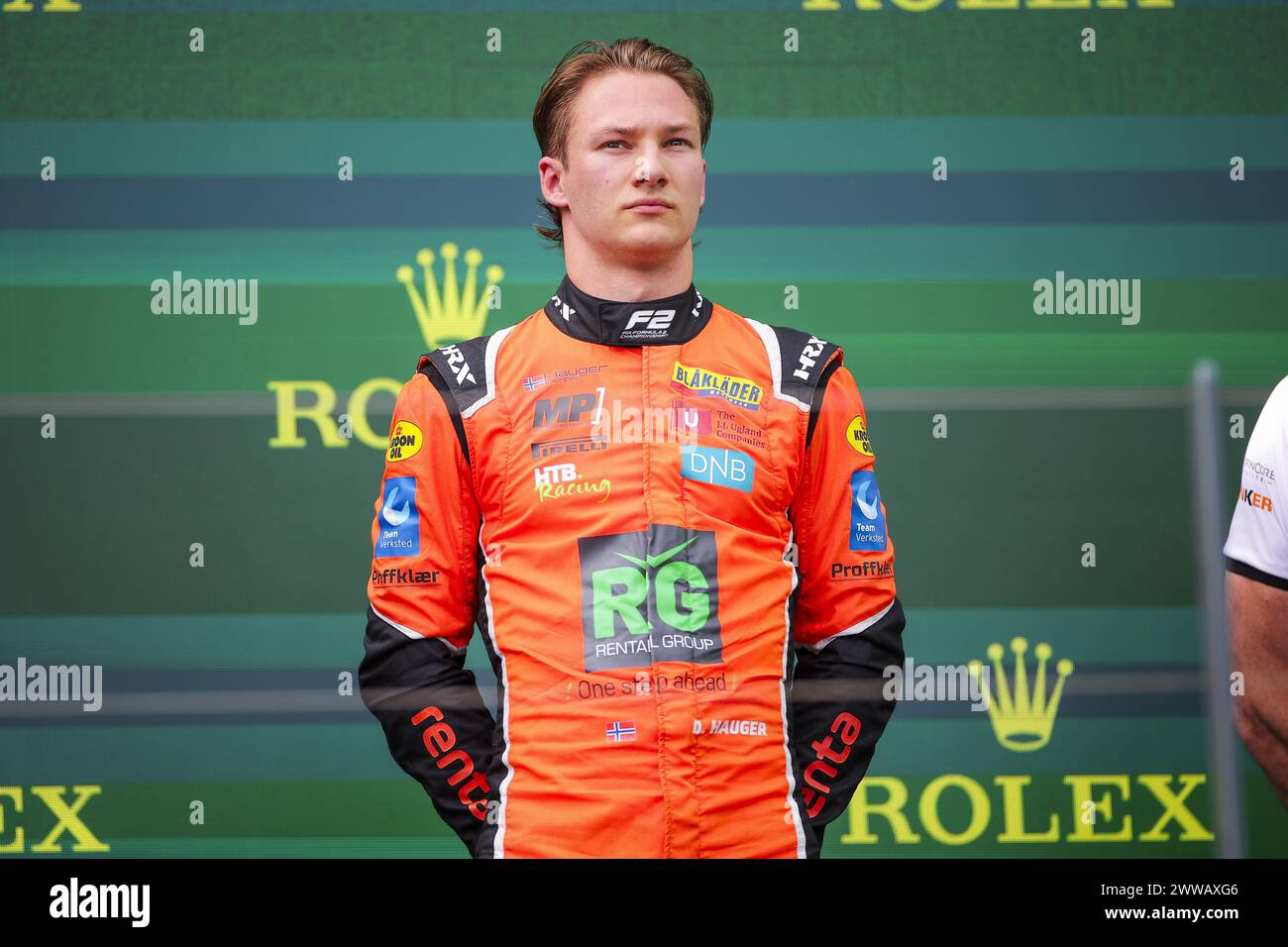 Podium, HAUGER Dennis (nor), MP Motorsport, Dallara F2 2024, portrait ...