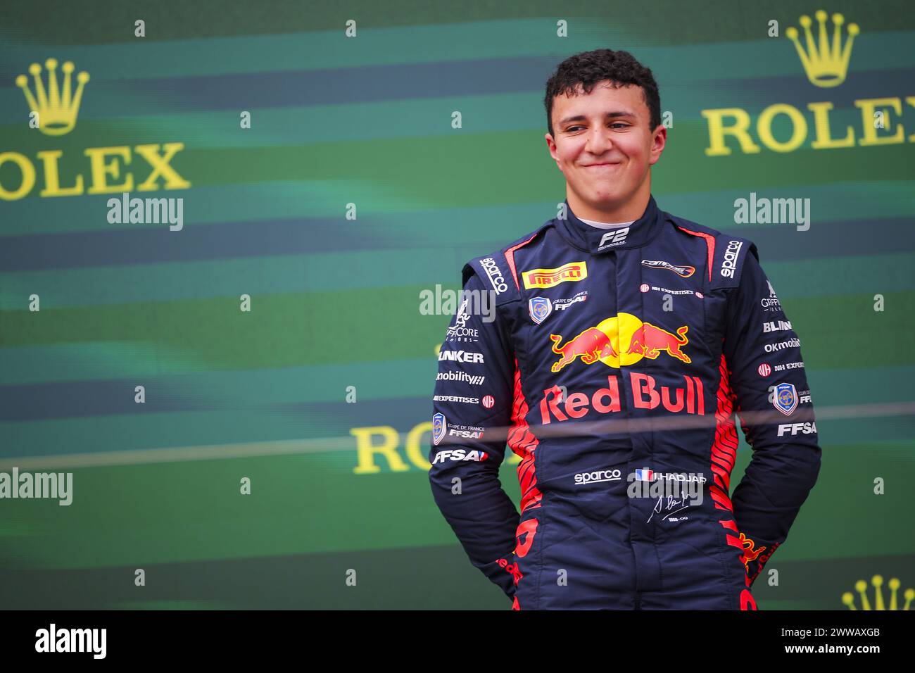 Podium, HADJAR Isack (fra), Campos Racing, Dallara F2 2024, portrait ...